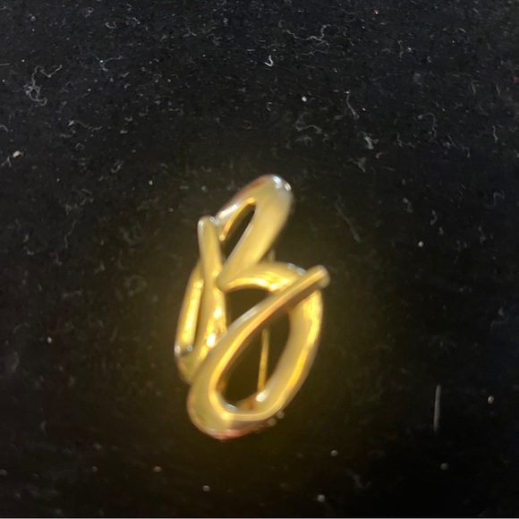 Jewelry | Vintage Gold Tone Cursive Initial Letter B Smooth Brooch ...